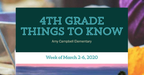 4th Grade Things to Know | Smore Newsletters for Education
