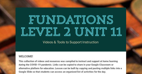 Fundations Level 2 Unit 11 | Smore Newsletters