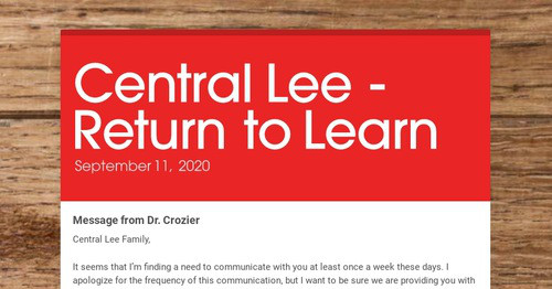 Central Lee - Return to Learn | Smore Newsletters for Education