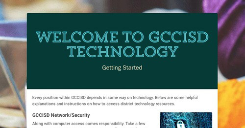 Welcome to GCCISD Technology | Smore Newsletters