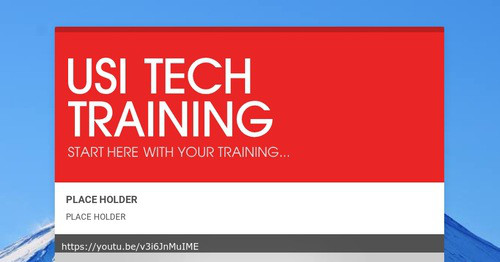 USI TECH TRAINING | Smore Newsletters