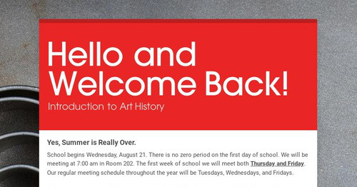 Hello and Welcome Back! | Smore Newsletters