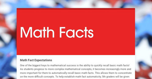 Math Facts | Smore Newsletters