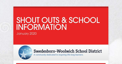 SHOUT OUTS & SCHOOL INFORMATION | Smore Newsletters for Education