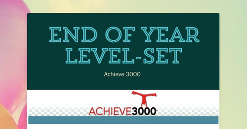 End of Year Level-Set