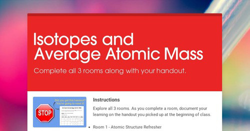 Isotopes and Average Atomic Mass | Smore Newsletters for Education