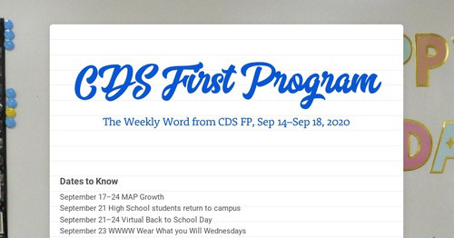 CDS First Program