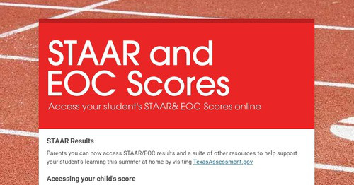 STAAR and EOC Scores | Smore Newsletters for Education