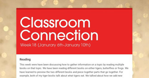Classroom Connection | Smore Newsletters