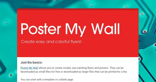 Poster My Wall | Smore Newsletters