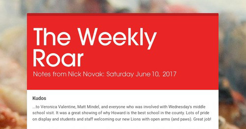 The Weekly Roar | Smore Newsletters for Education