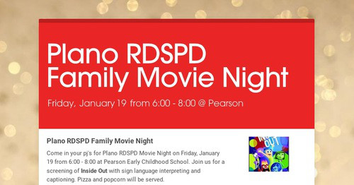 Plano RDSPD Family Movie Night | Smore Newsletters
