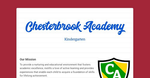 Chesterbrook Academy | Smore Newsletters