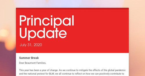 Principal Update | Smore Newsletters