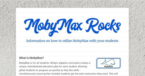 MobyMax Rocks | Smore Newsletters