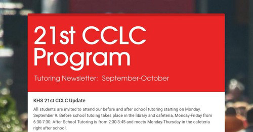 21st CCLC Program | Smore Newsletters for Education