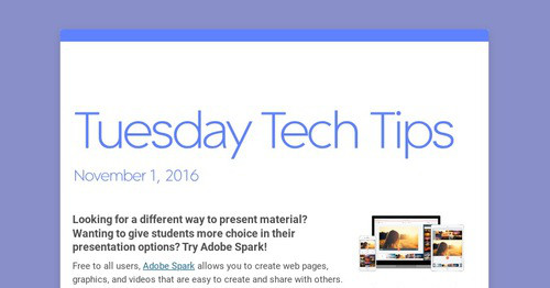 Tuesday Tech Tips | Smore Newsletters