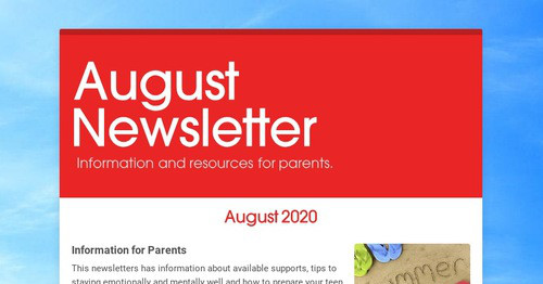 August Newsletter | Smore Newsletters for Education