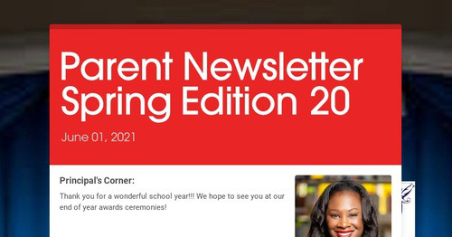 Parent Newsletter Spring Edition 20 | Smore Newsletters for Business