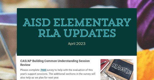 AISD Elementary RLA Updates | Smore Newsletters