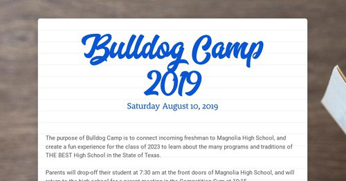 Bulldog Camp 2019 | Smore Newsletters for Business