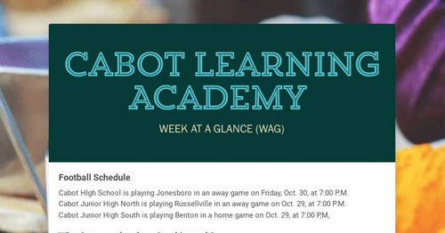 Cabot Learning Academy | Smore Newsletters