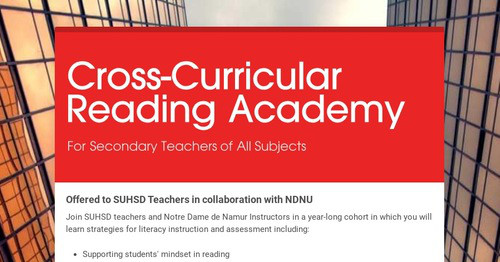 Cross-Curricular Reading Academy | Smore Newsletters