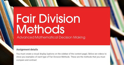 Fair Division Methods | Smore Newsletters for Education