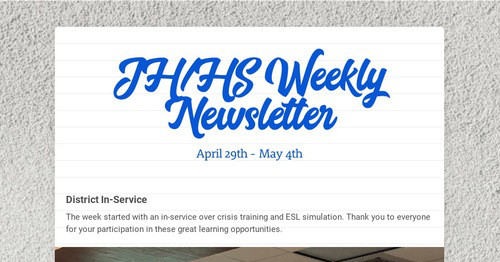 JH/HS Weekly Newsletter | Smore Newsletters