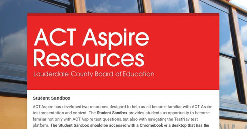ACT Aspire Resources | Smore Newsletters