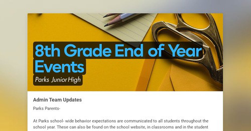 8th Grade End of Year Events | Smore Newsletters for Education