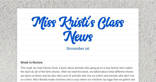 Miss Kristi's Class News | Smore Newsletters