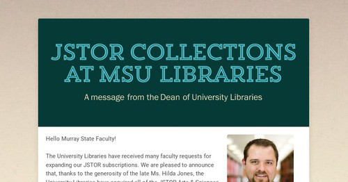 JSTOR Collections at MSU Libraries