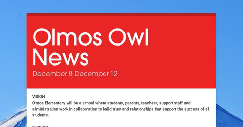 Olmos Owl News | Smore Newsletters