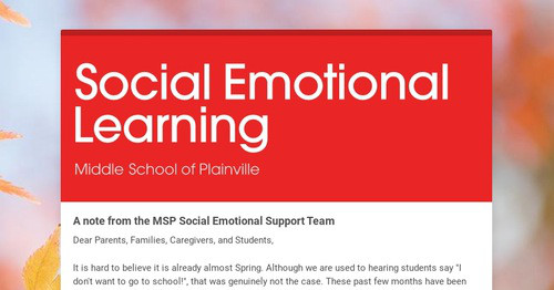 Social Emotional Learning | Smore Newsletters