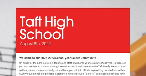 Taft High School | Smore Newsletters