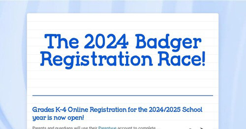 The 2024 Badger Registration Race!