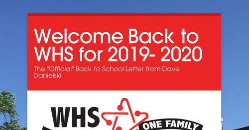Welcome Back to WHS for 2019- 2020 | Smore Newsletters