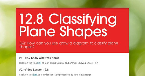 12.8 Classifying Plane Shapes | Smore Newsletters