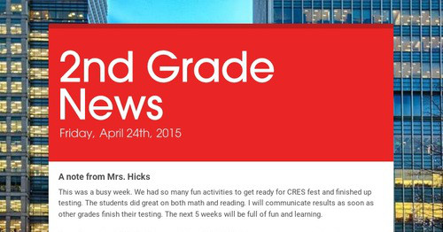 2nd Grade News | Smore Newsletters