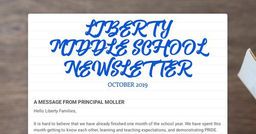 LIBERTY MIDDLE SCHOOL NEWSLETTER