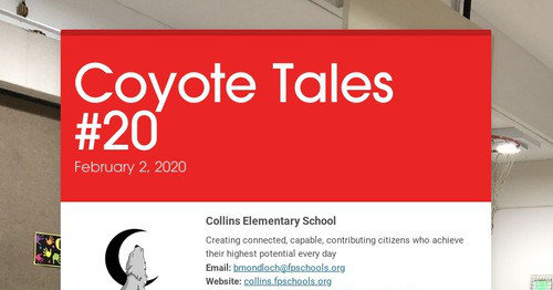Coyote Tales #20 | Smore Newsletters
