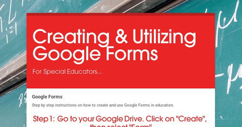 Creating & Utilizing Google Forms | Smore Newsletters for Education