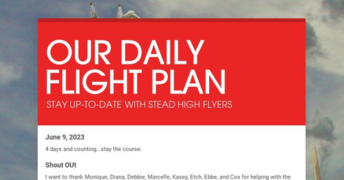 OUR DAILY FLIGHT PLAN | Smore Newsletters for Education