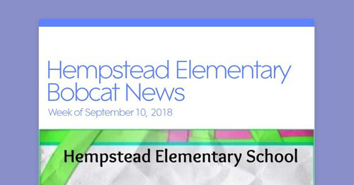 Hempstead Elementary Bobcat News | Smore Newsletters