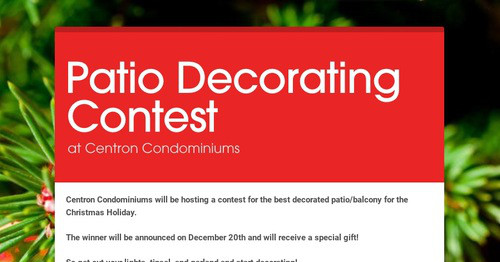 Patio Decorating Contest | Smore Newsletters