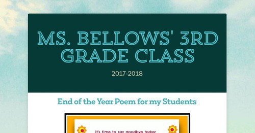Ms. Bellows' 3rd Grade Class | Smore Newsletters