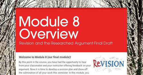 Module 8 Overview