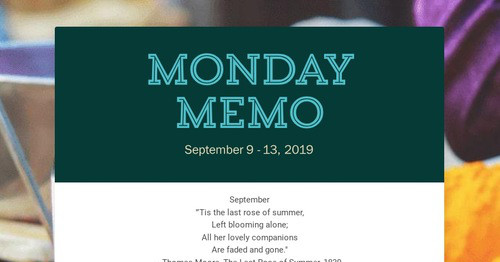 Monday Memo | Smore Newsletters