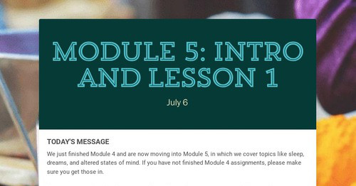 MODULE 5: INTRO and lesson 1 | Smore Newsletters